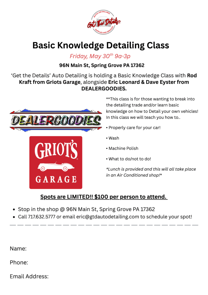 Detailing Seminars - DealerGoodies